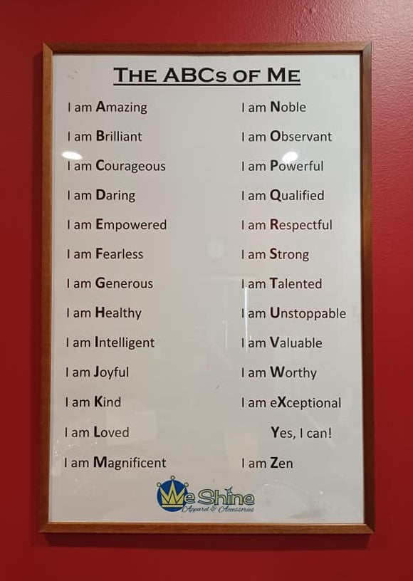 The ABCs of Me Poster – We Shine Apparel & Accessories